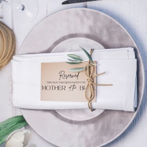 Reserved Seat Name Tag for Mother of the Bride, Seating Card Printable ...