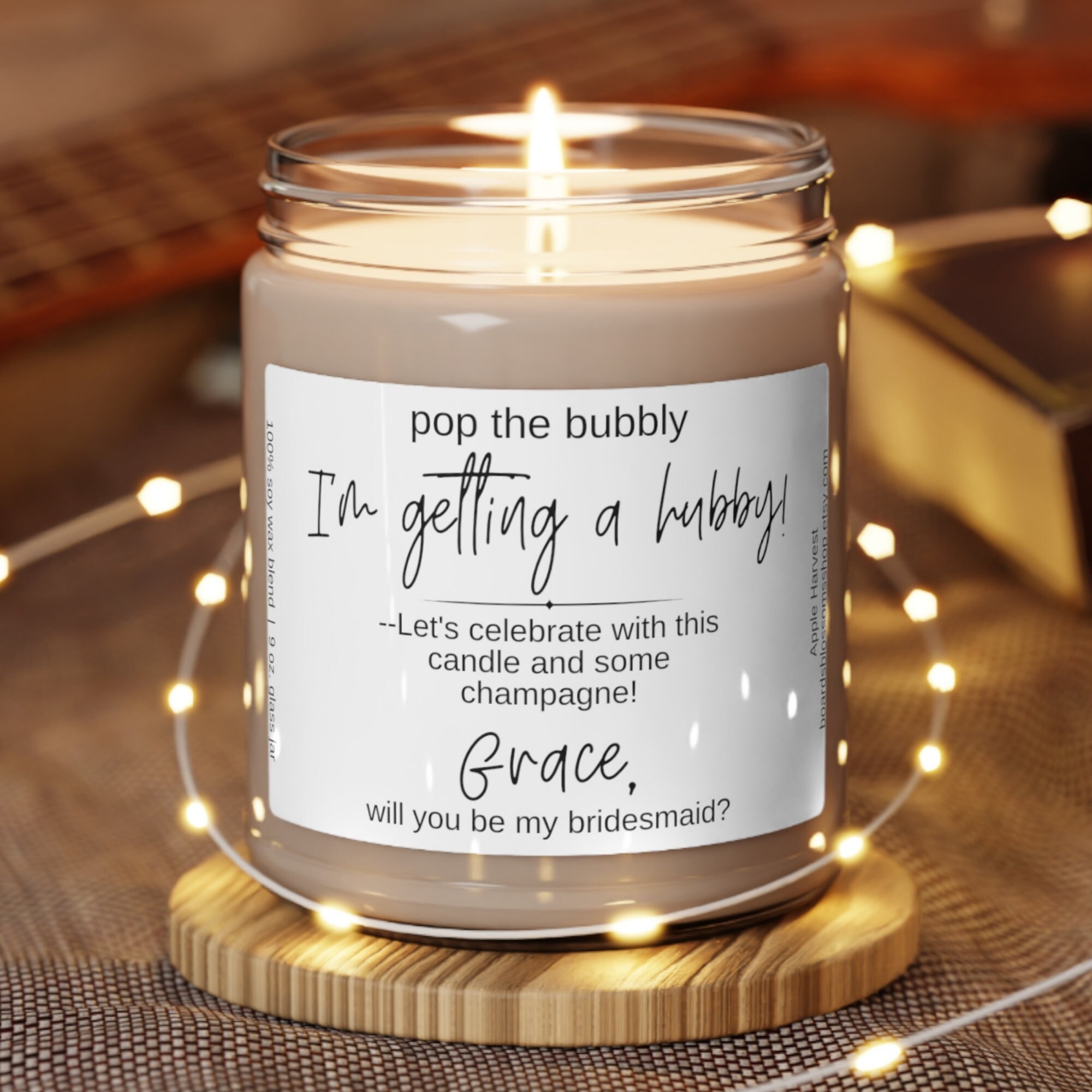 Personalized Bridesmaid Proposal Candle, Bridesmaid Candles, Bridesmaid ...