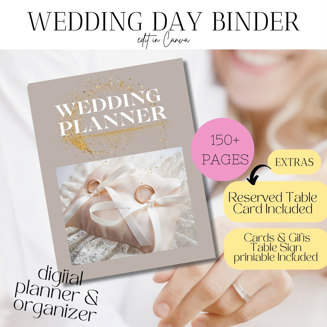 Digital Wedding Checklist Binder, Editable Wedding Planner, Printable ...