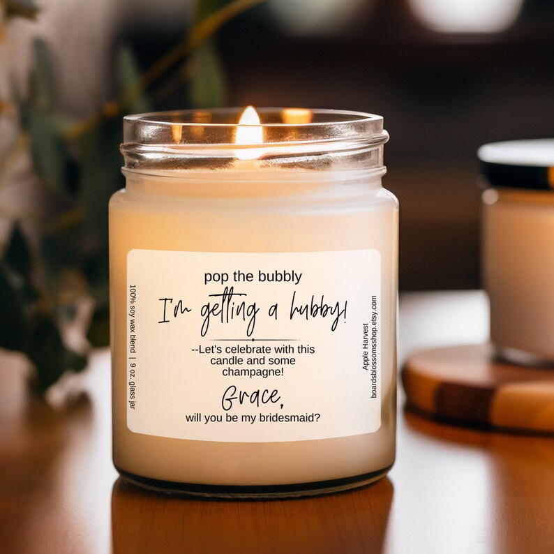 Personalized Bridesmaid Proposal Candle, Bridesmaid Candles, Bridesmaid ...