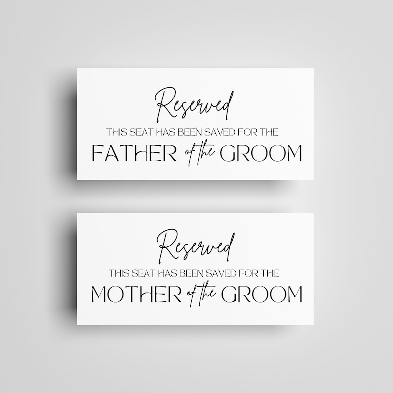Reserved Seating Name Tag Template, Seating Card Printable Chair Tags ...