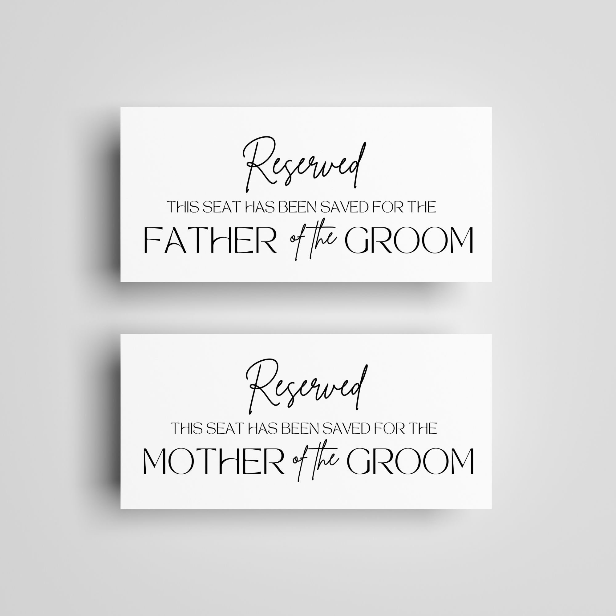 Reserved Seating Name Tag Template, Seating Card Printable Chair Tags ...