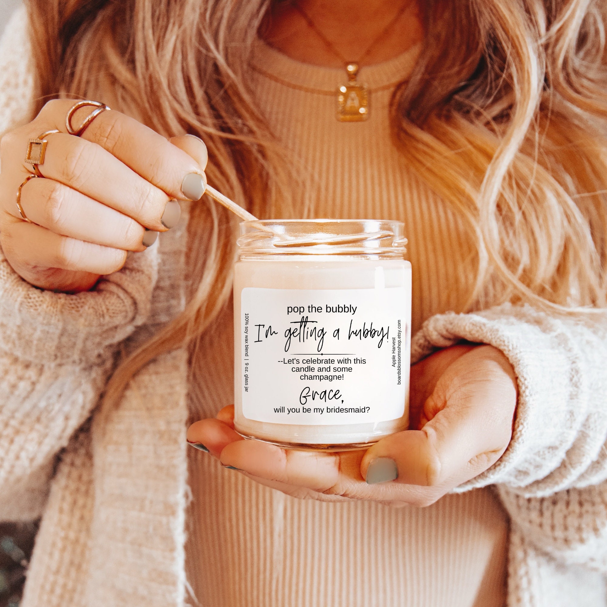 Personalized Bridesmaid Proposal Candle, Bridesmaid Candles, Bridesmaid ...