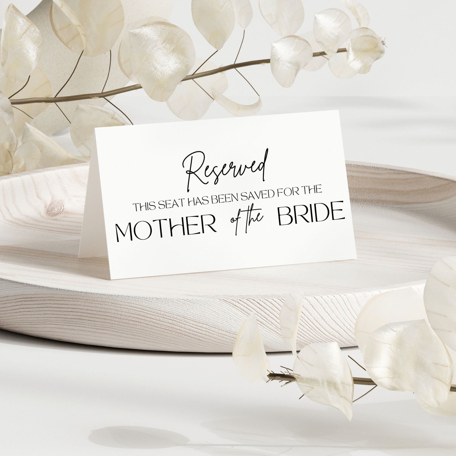 Reserved Seat Name Tag for Mother of the Bride, Seating Card Printable ...
