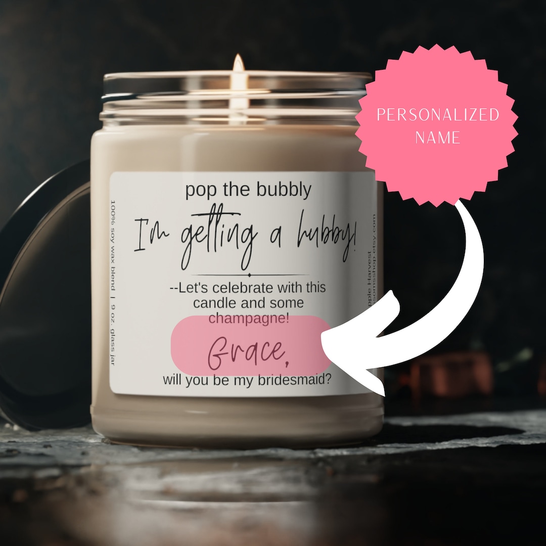 Personalized Bridesmaid Proposal Candle, Bridesmaid Candles, Bridesmaid ...