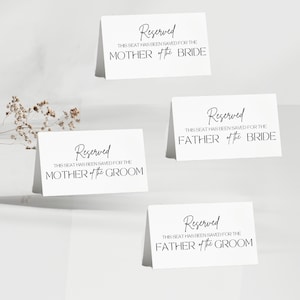 Reserved Seat Name Tag for Mother of the Bride, Seating Card Printable ...
