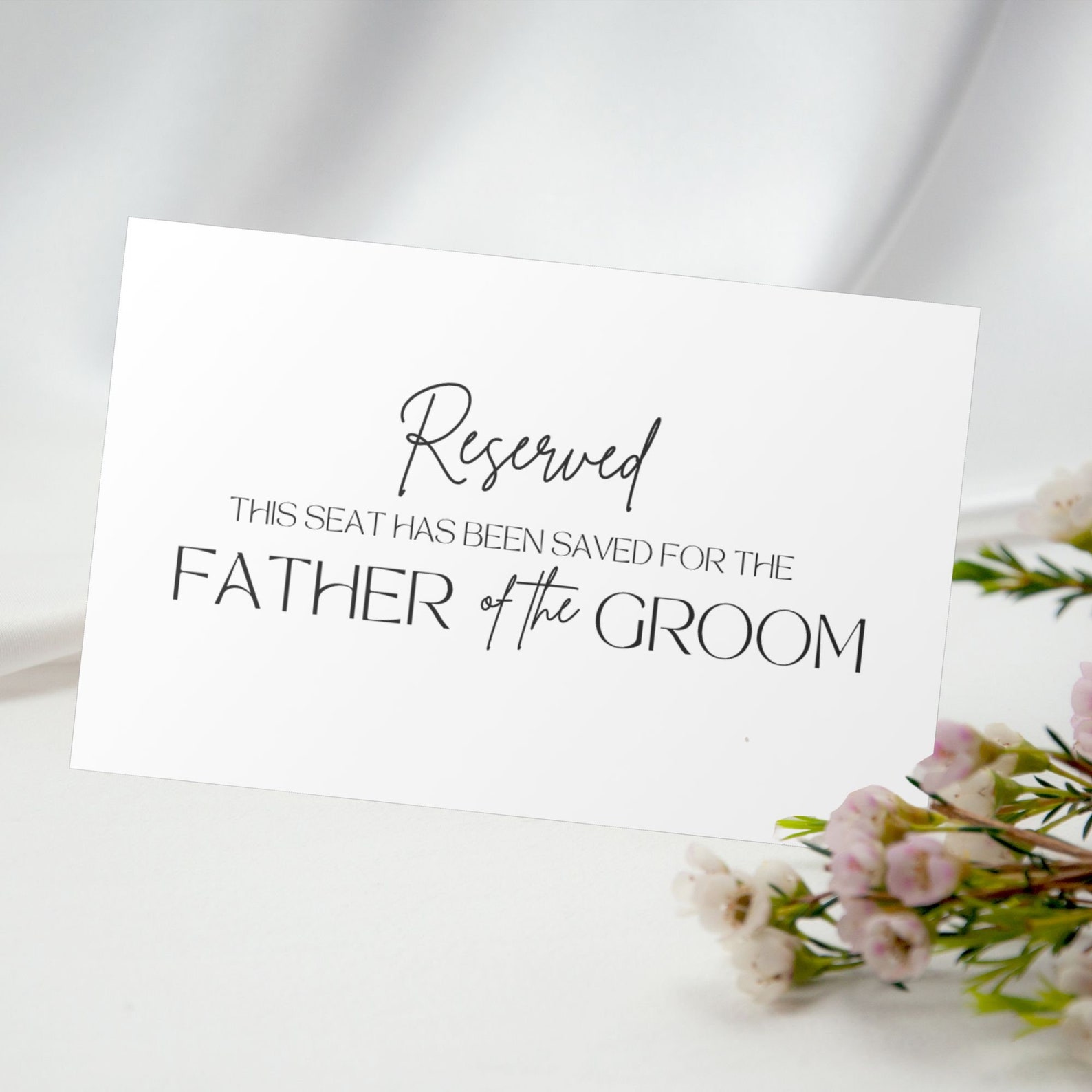 Reserved Seating Name Tag Template, Seating Card Printable Chair Tags ...