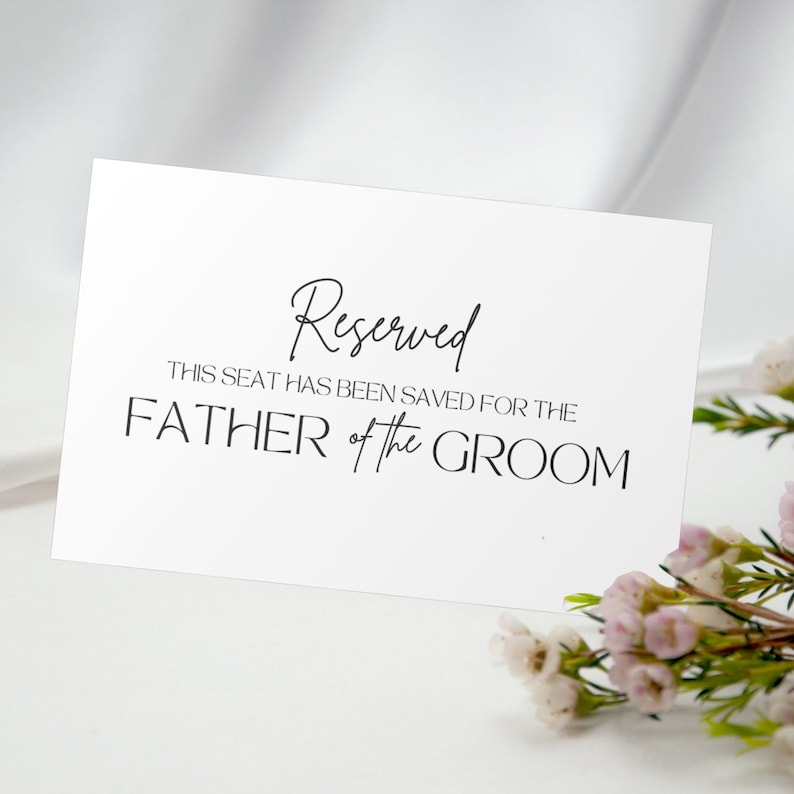Reserved Seat Name Tag for Mother of the Bride, Seating Card Printable ...
