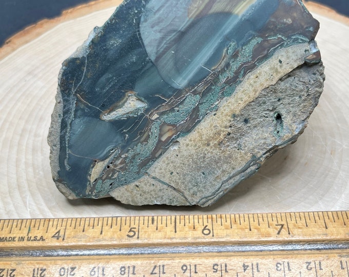 Exceptional Chunk of Blue Mountain Jasper Cut Rough. 16 Ounces. Great ...
