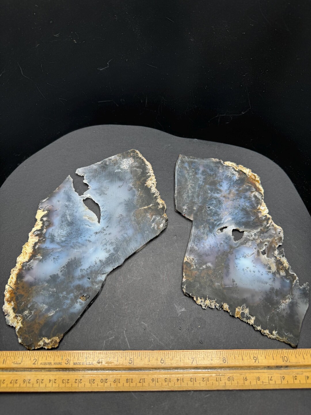 2 Absolutely Gorgeous Slabs of Dendritic Agate! 2 Rough Slabs. 459 ...