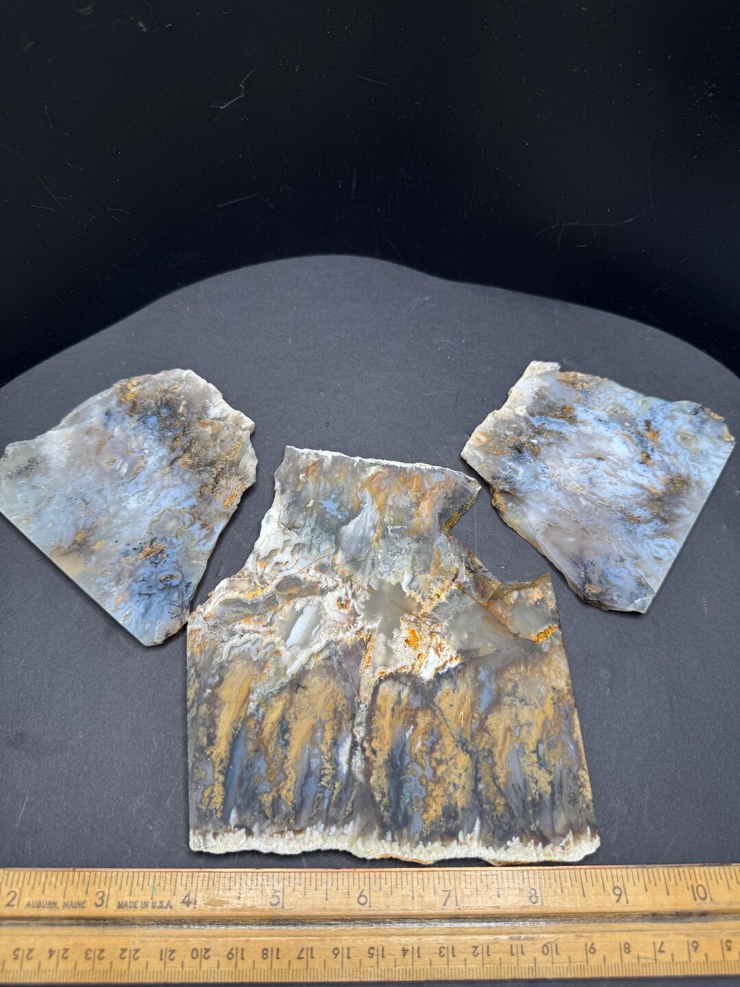 3 Fantastic Graveyard Point Plume Agate Slabs. 3 Classic Examples of ...