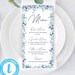 Watercolor Floral Menu | Spring Themed Pastel 4x8 Template | PDF ...