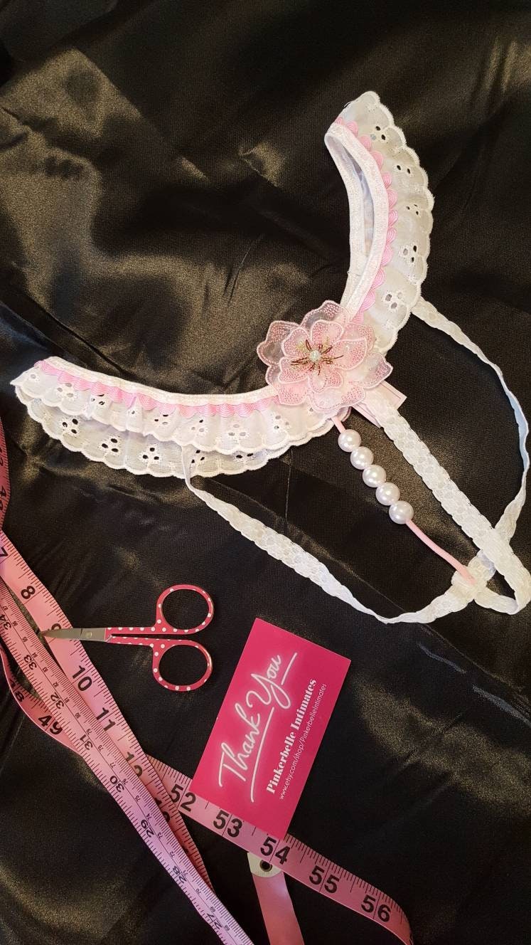 Pinkerbelle Girl Rosette Crotchless Beaded Panties Size Etsy 