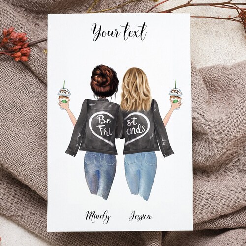 Card Digital Download Best Friend Card Custom Friend Gift | Etsy