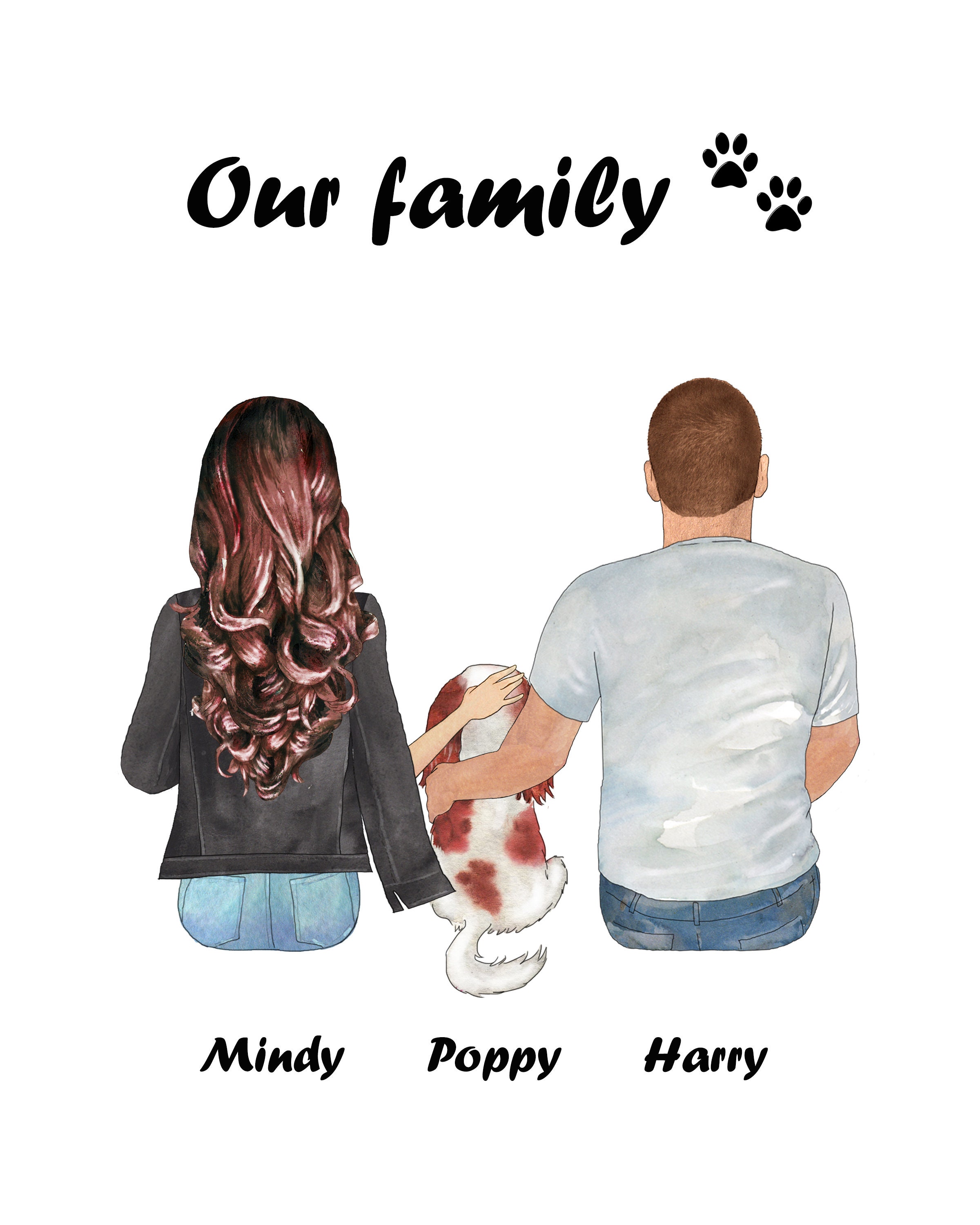custom-family-print-with-your-pets-family-friend-gift-etsy