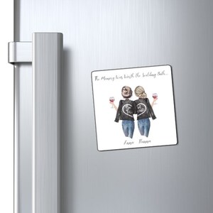 Souvenir Magnet Personalizedg With 2 Girls, Fridge Magnets Cards, Best ...