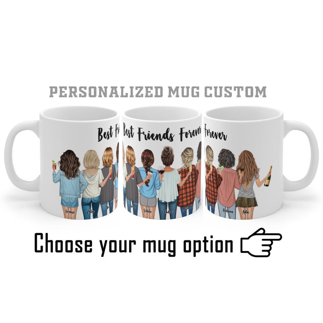 Best Friend Personalized Coffee Mug – Cute Custom Name Gift for Women ...