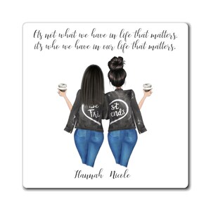 Souvenir Magnet Personalizedg With 2 Girls, Fridge Magnets Cards, Best ...