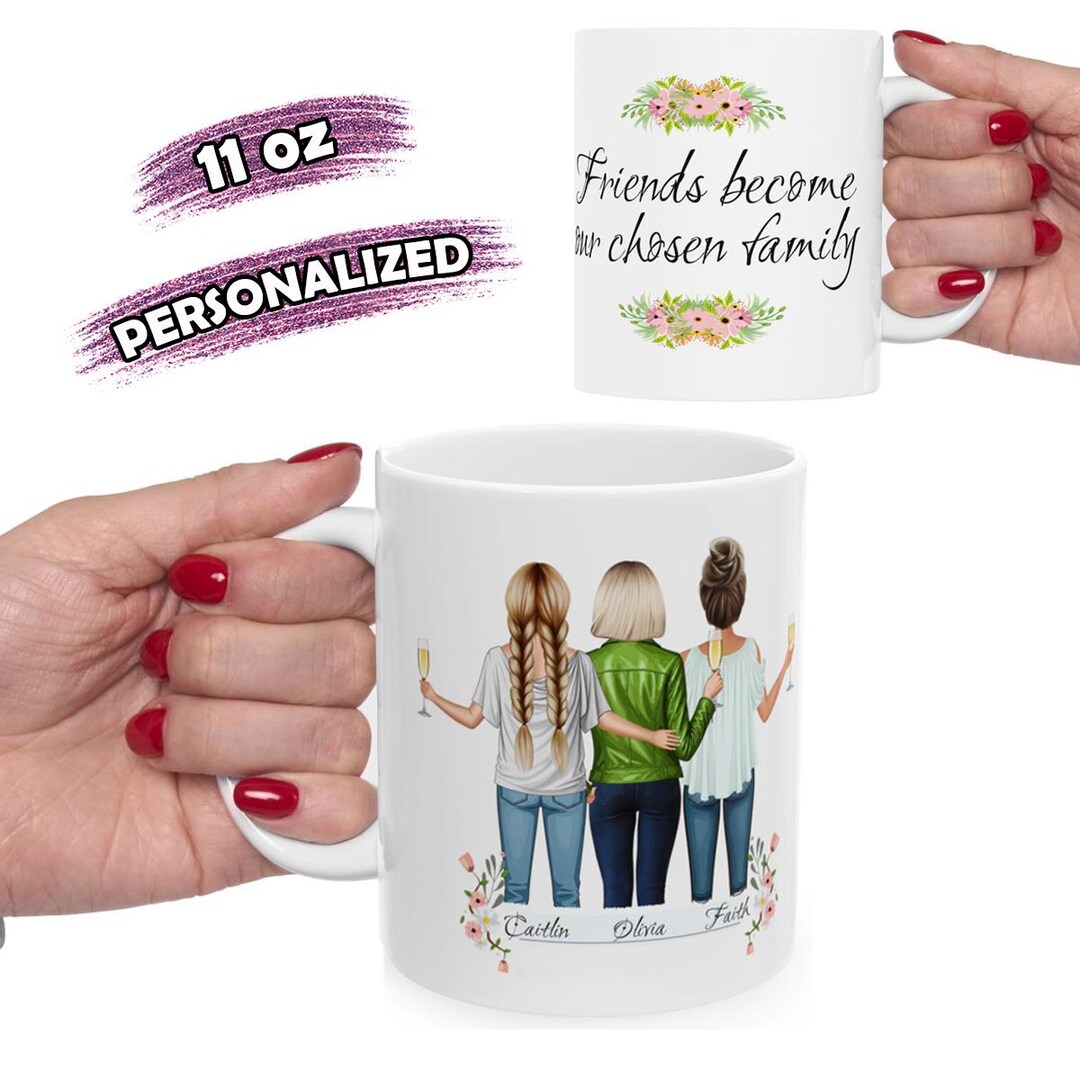 Personalized Best Friends Mug, Custom Coffee Cup With Names, Gift for ...