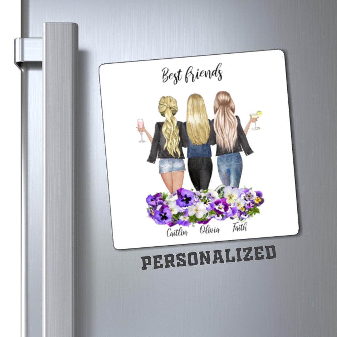 Personalized Best Friends Magnet With Custom Names, Unique Friendship ...