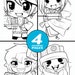 Cute Chibi Characters - 4 Page Anime Coloring Book, Adorable Characters ...