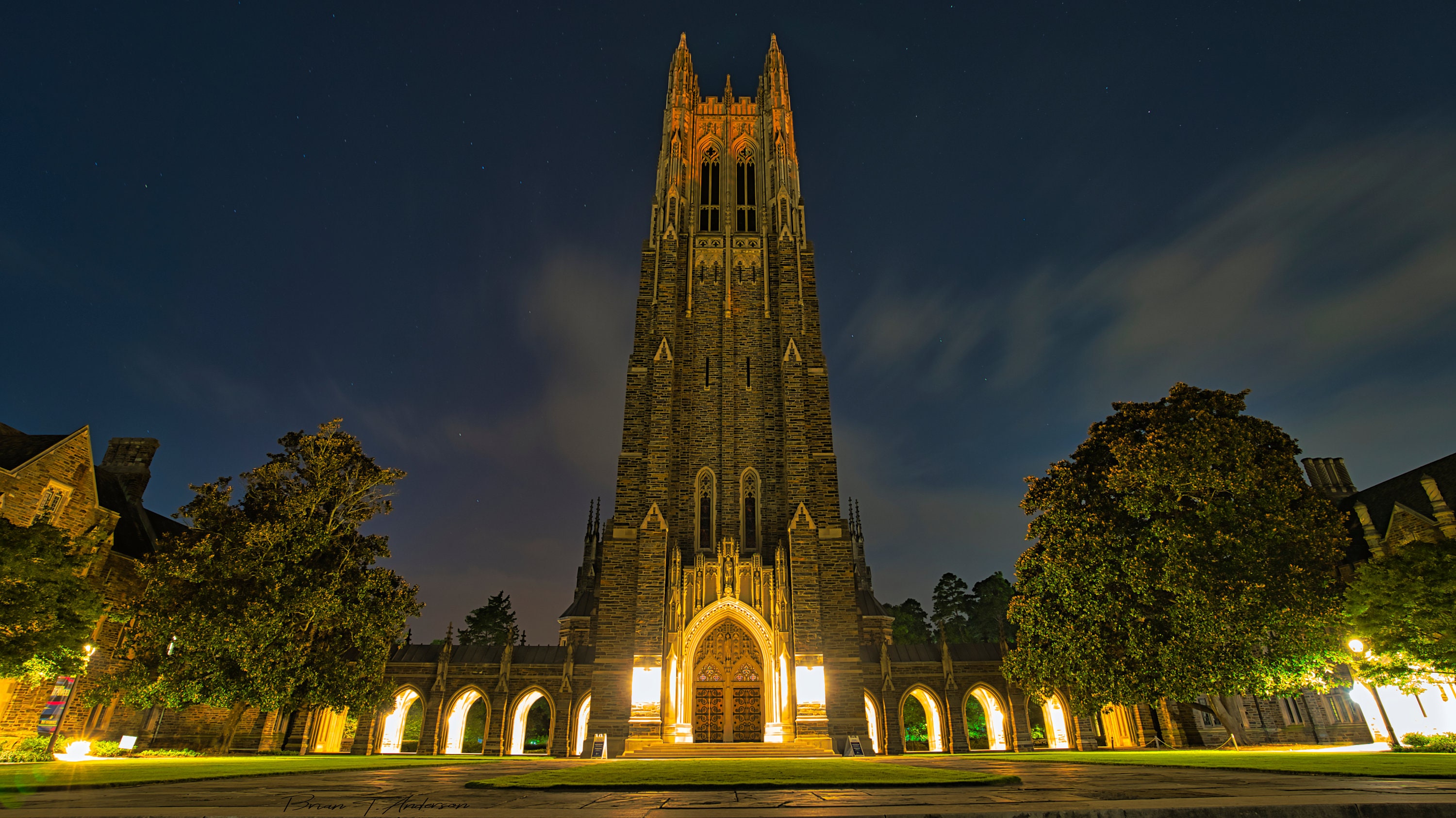 Duke University Chapel At Night