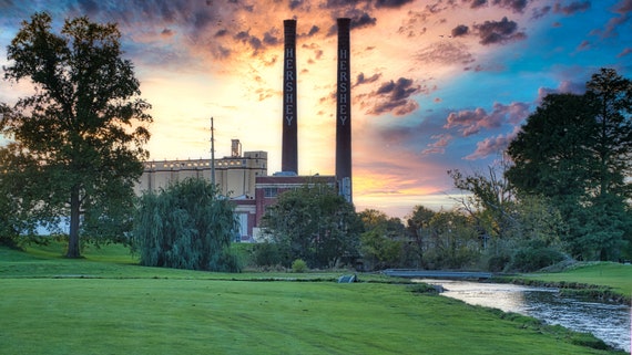 A print or canvas of the old Hershey Smoke stacks from the | Etsy