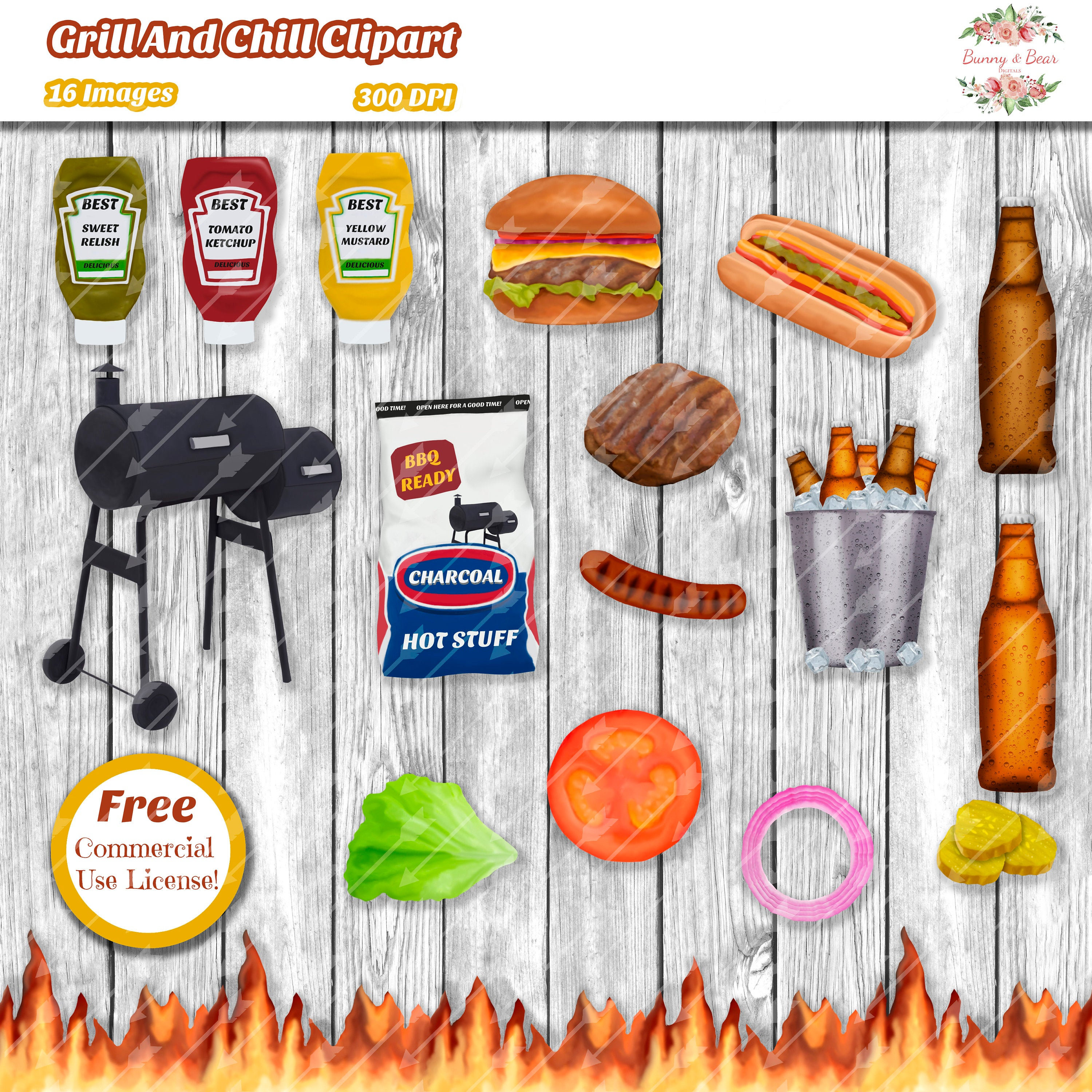 Grilling Hot Dogs Clipart