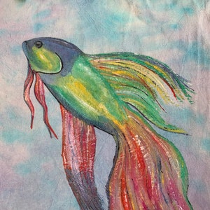 Unique Hand-painted Betta Fish Tote Bag - Etsy