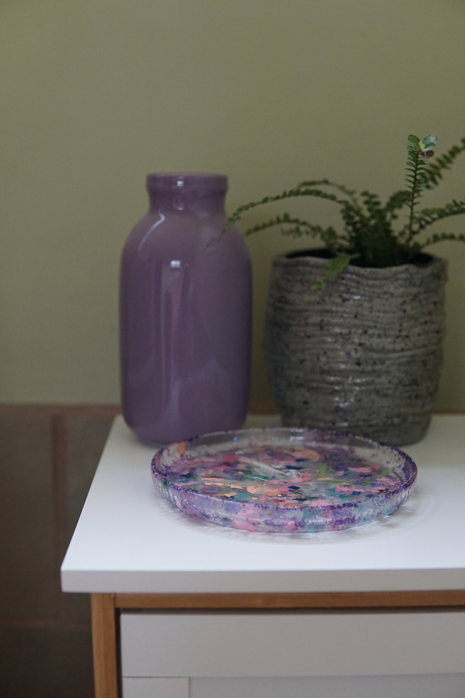 Pastel Scrap Resin Dish Handmade Resin Homewares | Etsy