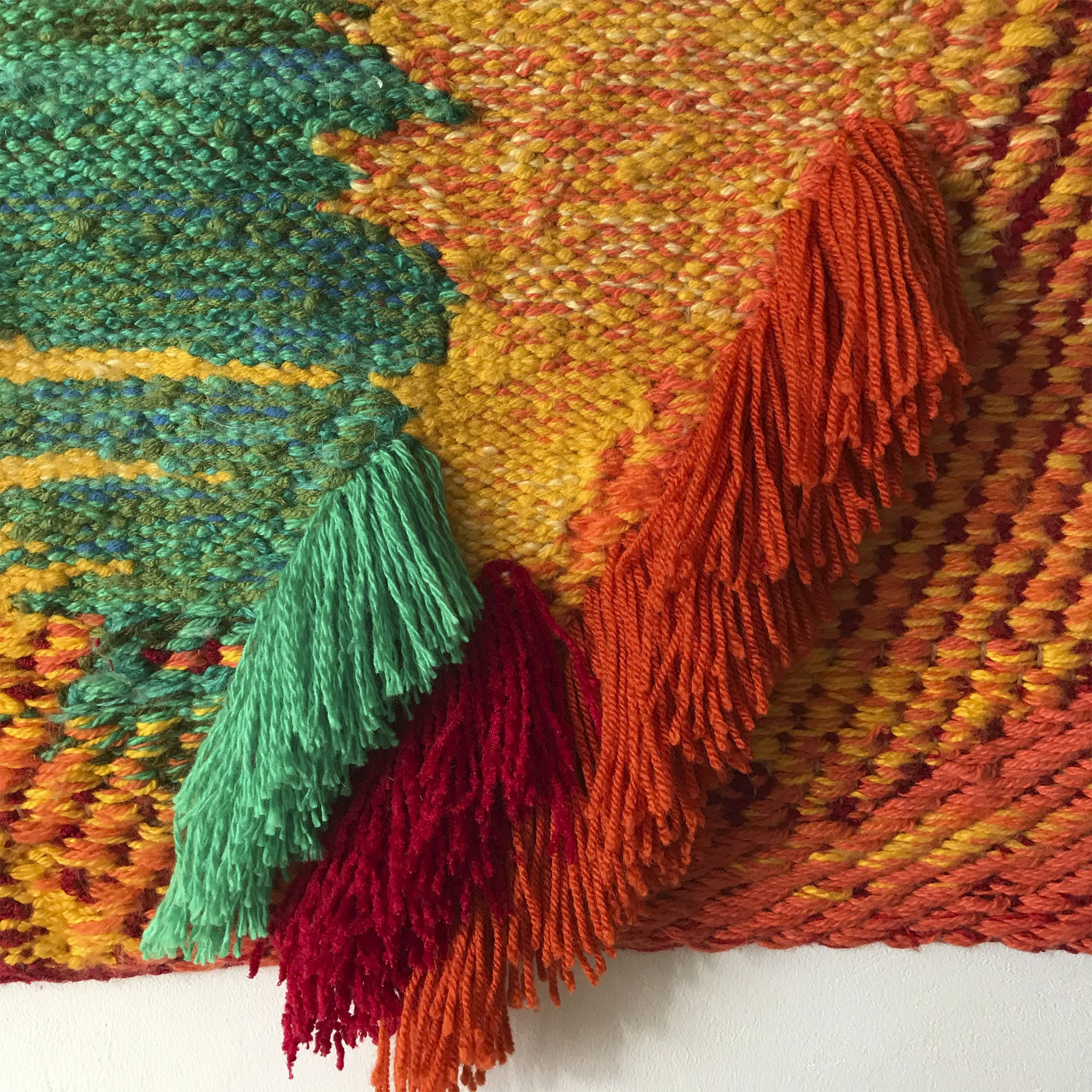 Boho Woven Wall Hanging / Textured Tapestry Weaving Autumn Landscape ...