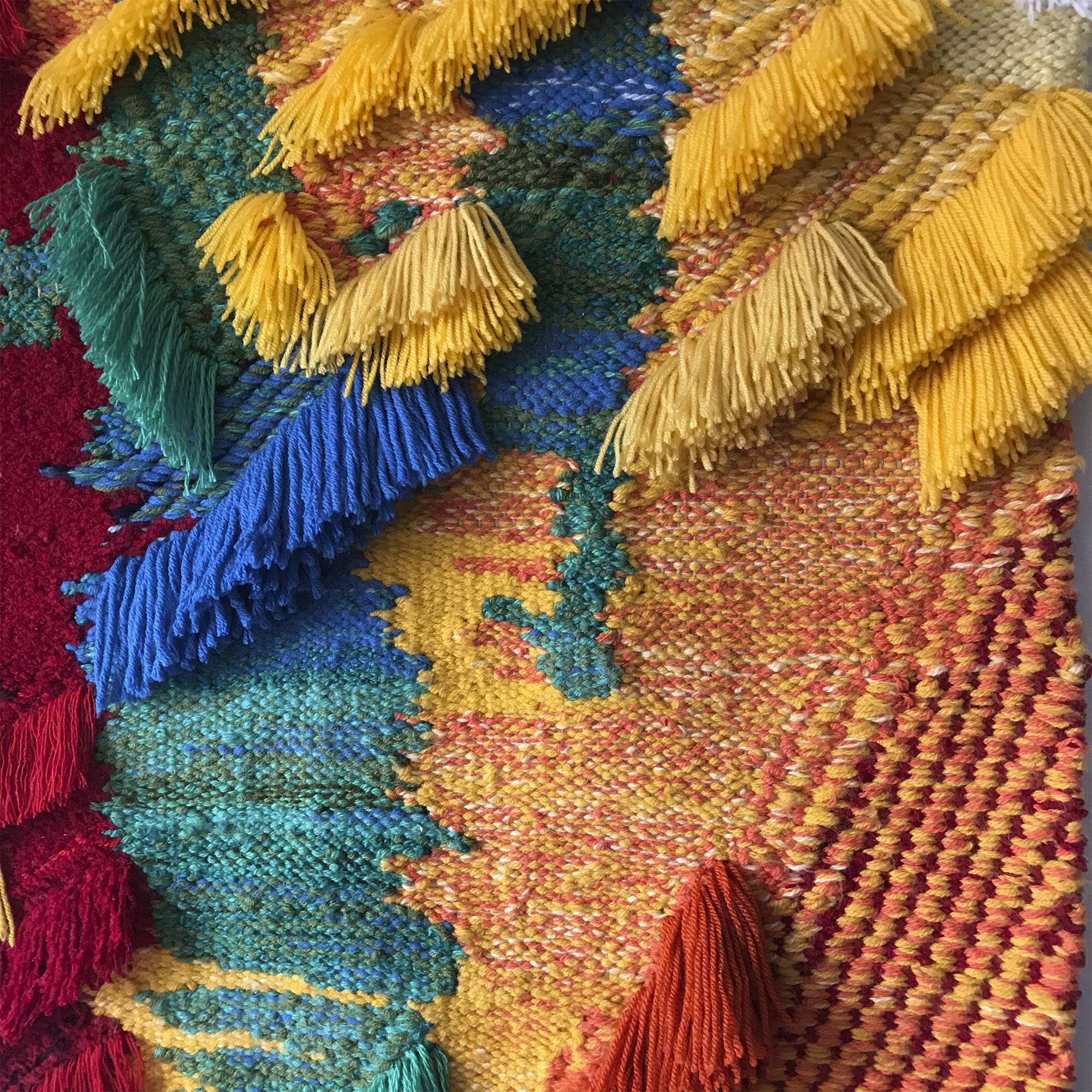 Boho Woven Wall Hanging / Textured Tapestry Weaving Autumn Landscape ...