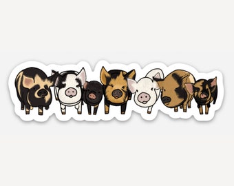 Pig Peek Baby Piglet Farm Animal Bumper Shape Sticker Decal - Etsy