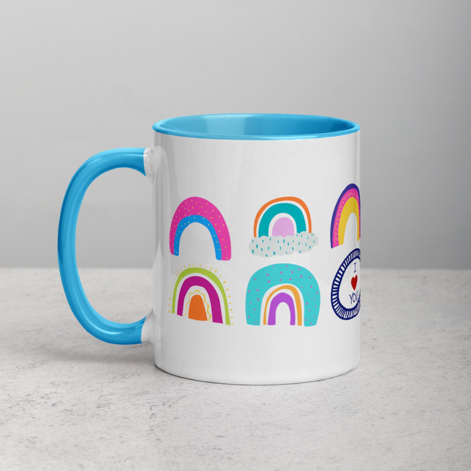 Rainbow Mug Rainbow Gifts Cute Coffee Mug I Love You Mug - Etsy