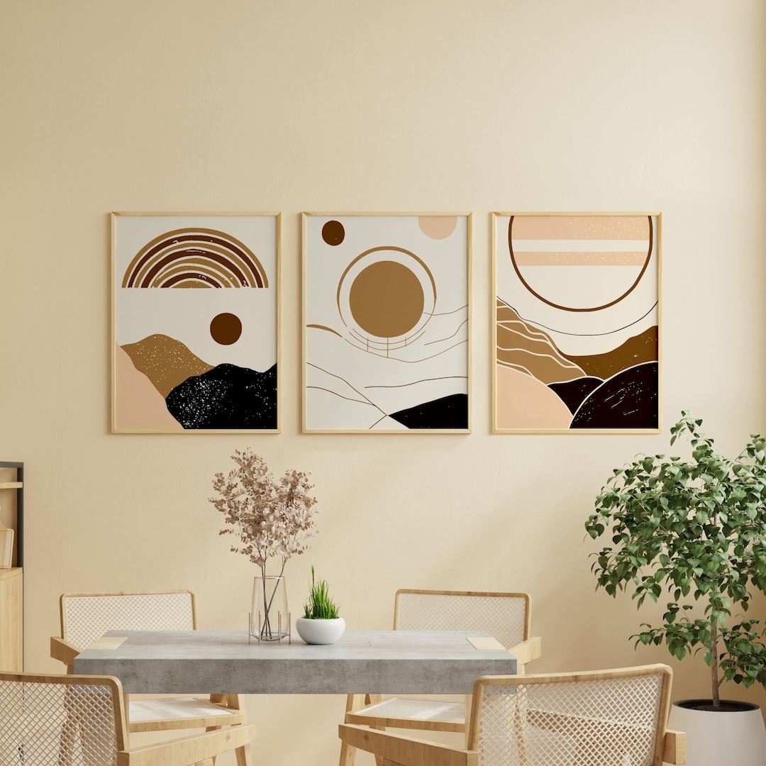 Modern Simple Minimal Gallery Wall Art Set of 3 Abstract Art - Etsy