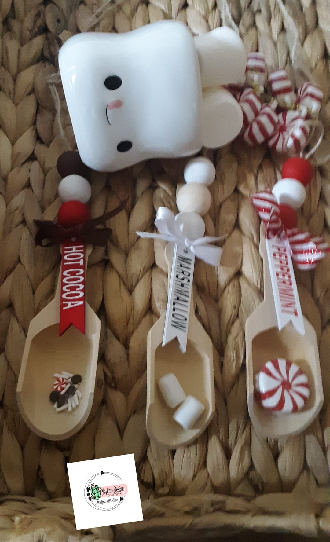 Hot Cocoa Mini Wooden Scoop Marsmallowpeppermint - Etsy