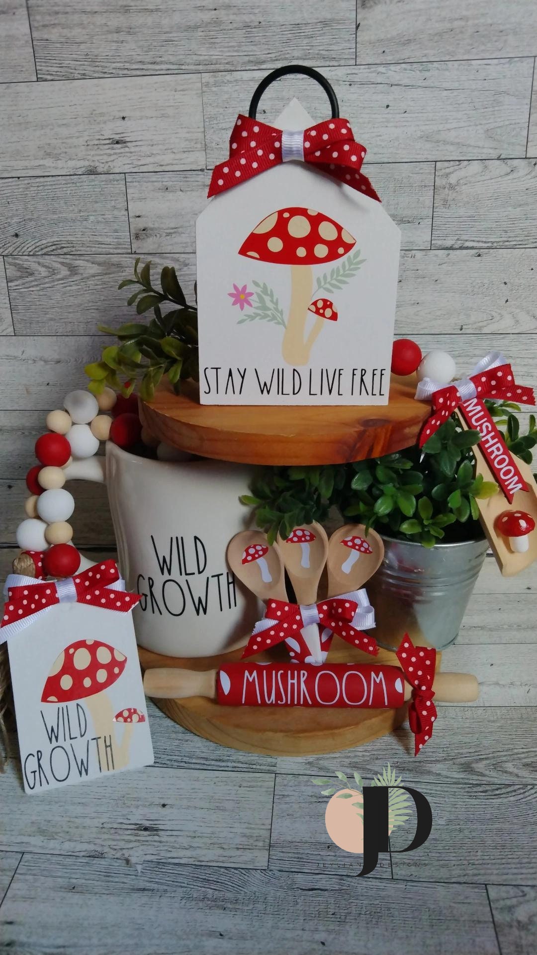 Mushroom Decor Tray Set - Etsy