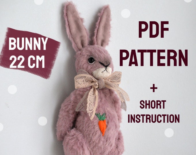 Bunny Sewing PDF Pattern Teddy Toy Jointed Pattern Rabbit - Etsy