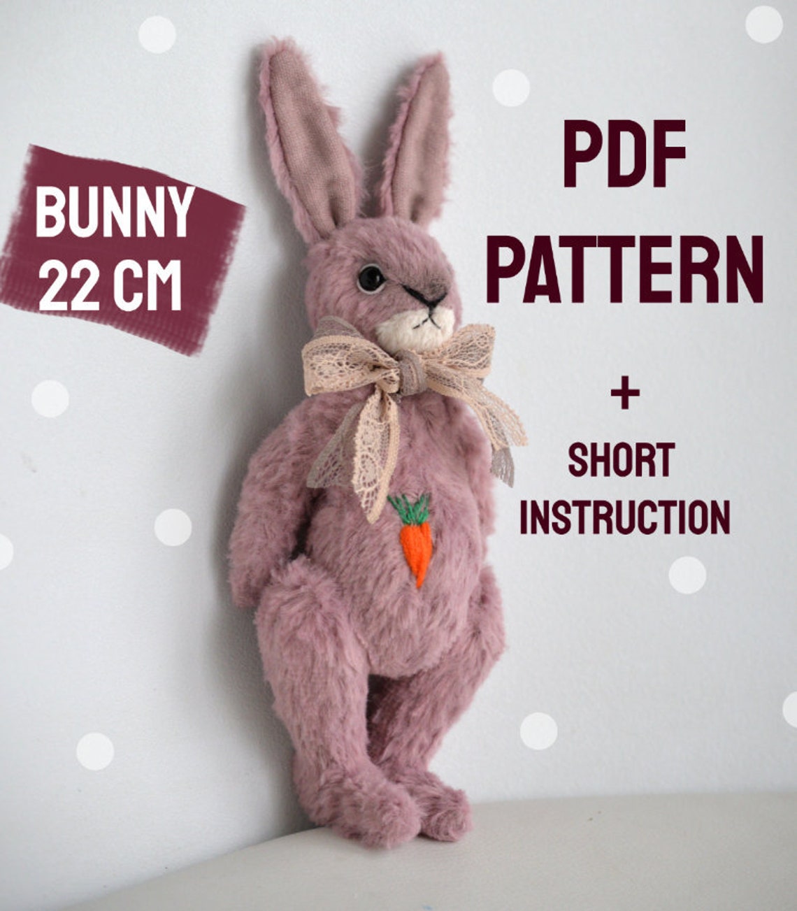 Bunny Sewing PDF Pattern Teddy Toy Jointed Pattern Rabbit - Etsy Canada