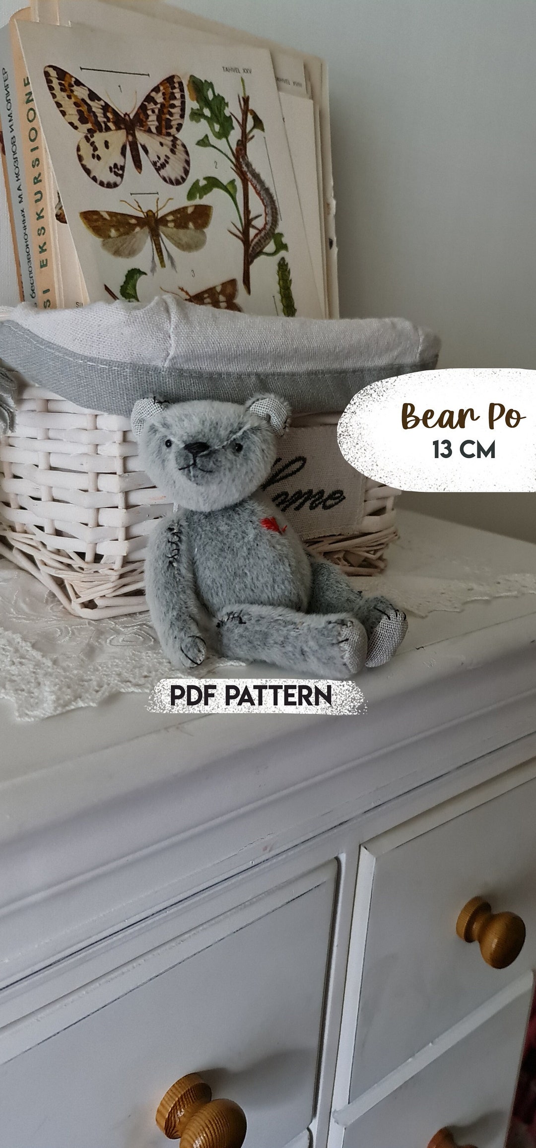 Miniature Teddy Bear Pattern, PDF Pattern With Parts How to Sew, Sewing ...