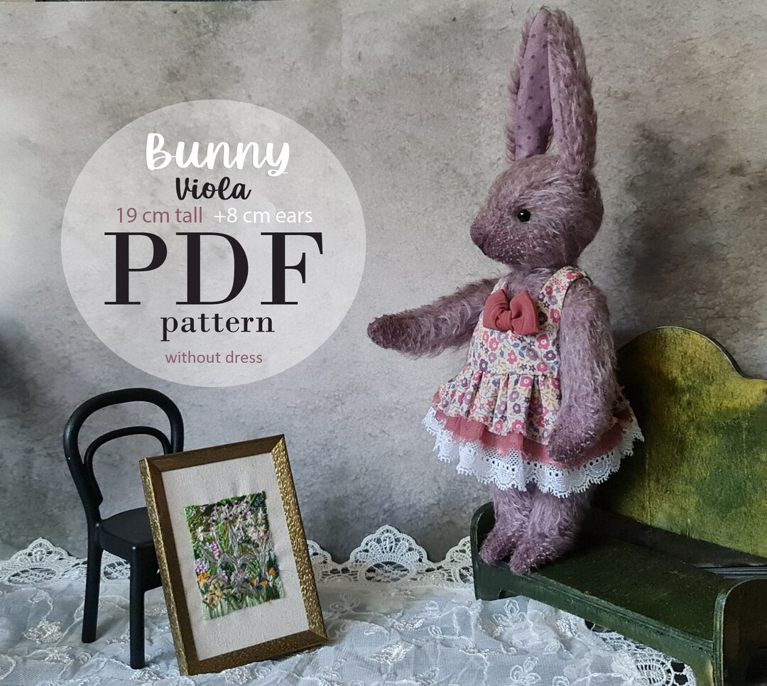 Cute Bunny Sewing PDF Pattern, Teddy Toy Jointed Pattern, Mohair Rabbit ...
