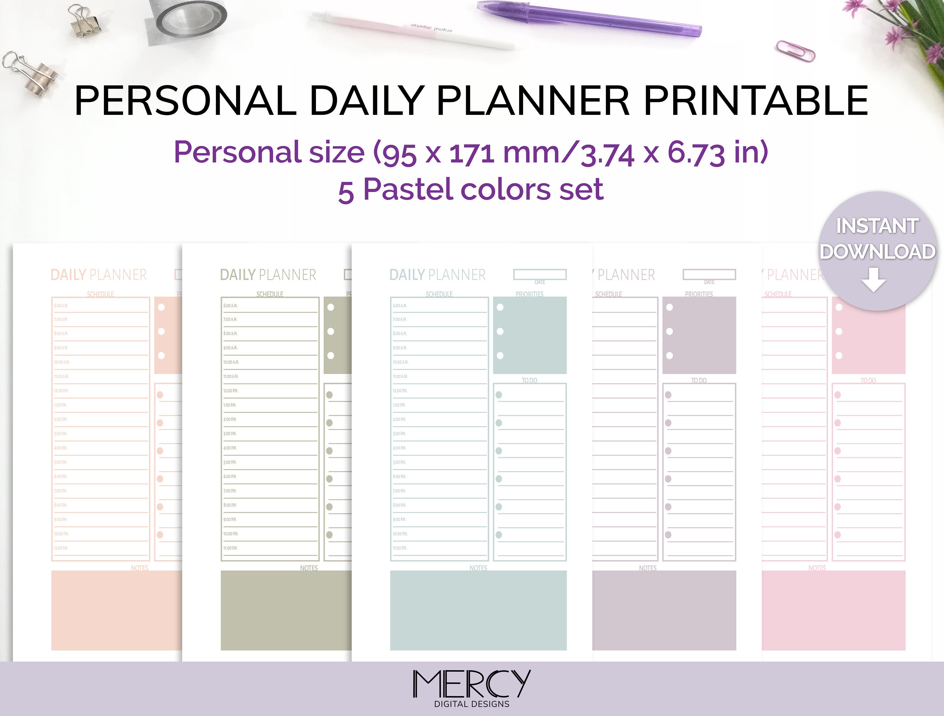 Personal Daily Planner Printable Personal Daily to Do List - Etsy
