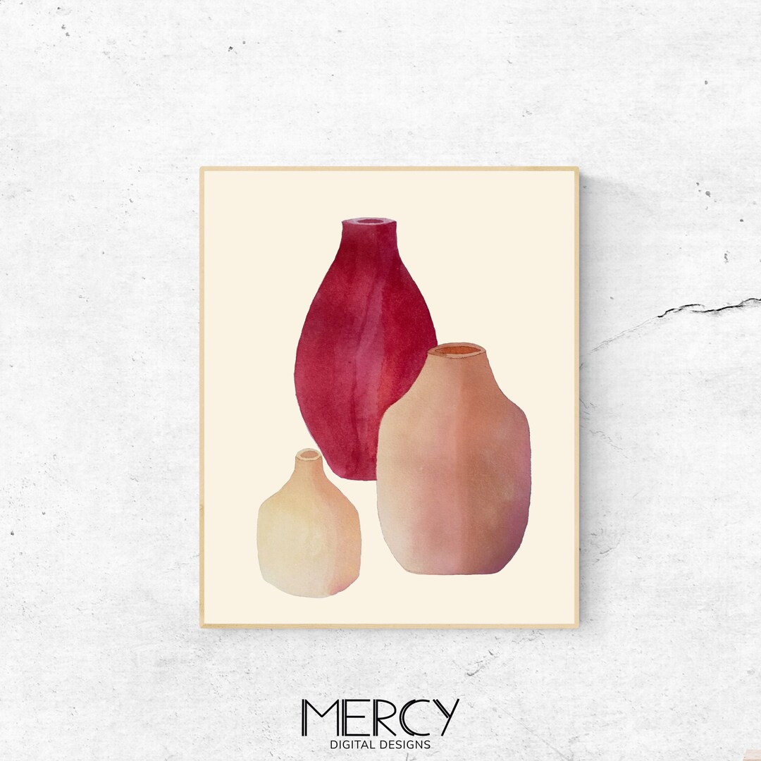 Abstract Vases Wall Art Printable Watercolor Vases Digital - Etsy