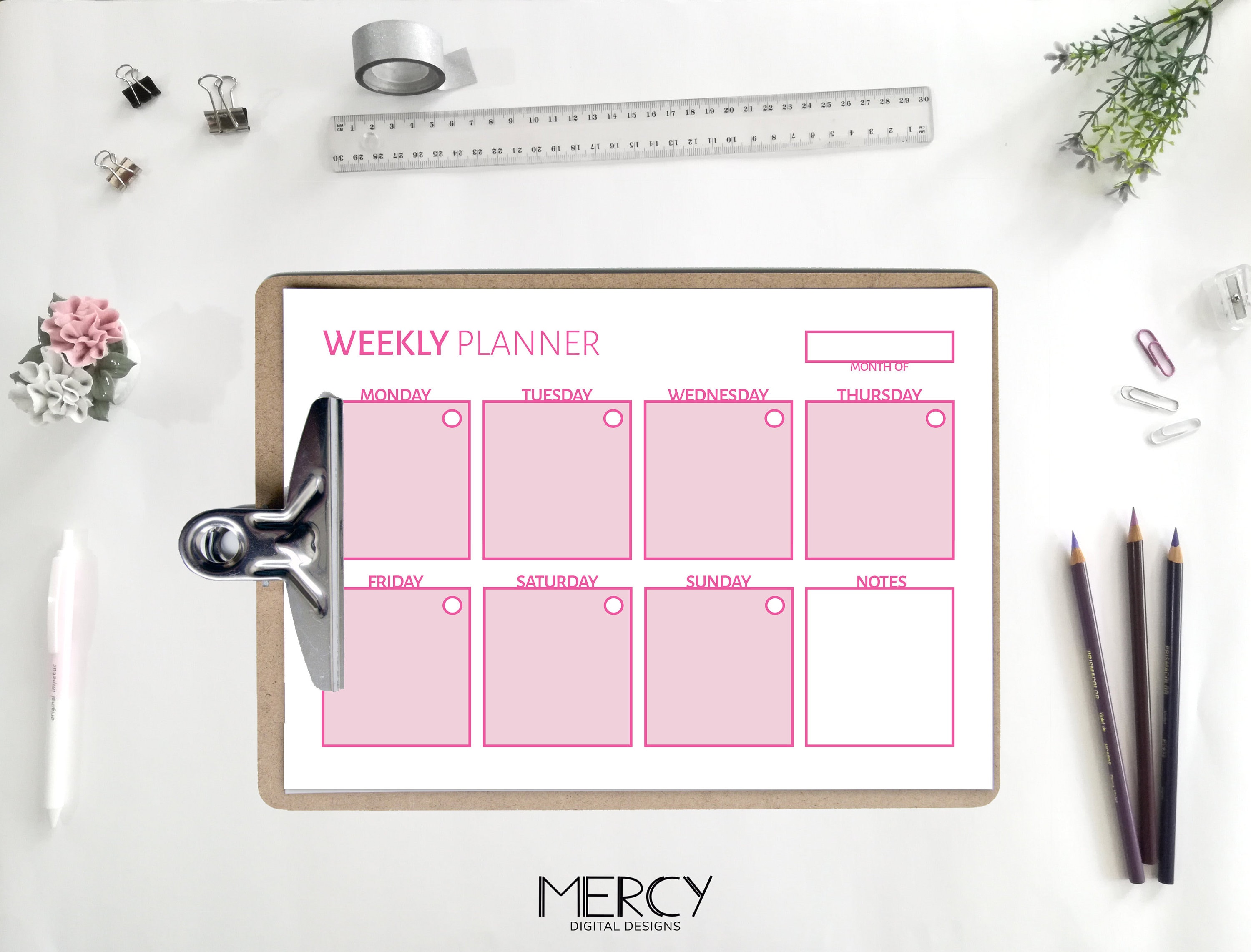 Printable Weekly Planner Landscape Weekly Planner Printable - Etsy