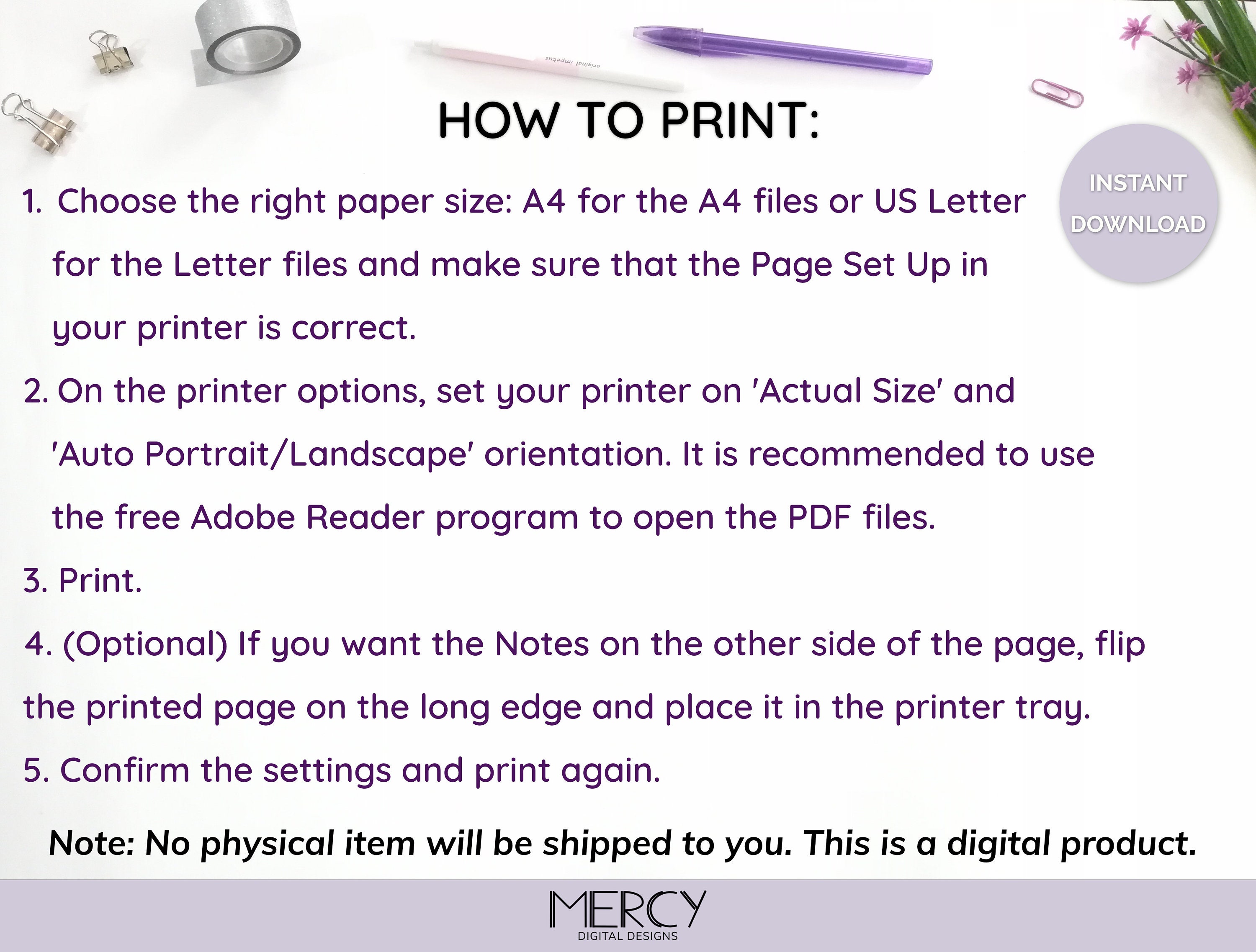 Lined Notes Page Printable Notes Planner on A4 and Letter - Etsy