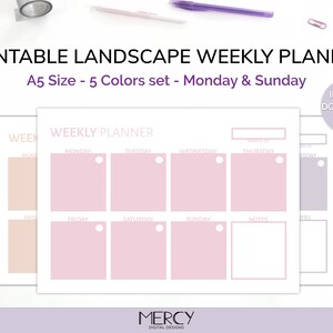 A5 Weekly Planner Printable - Etsy