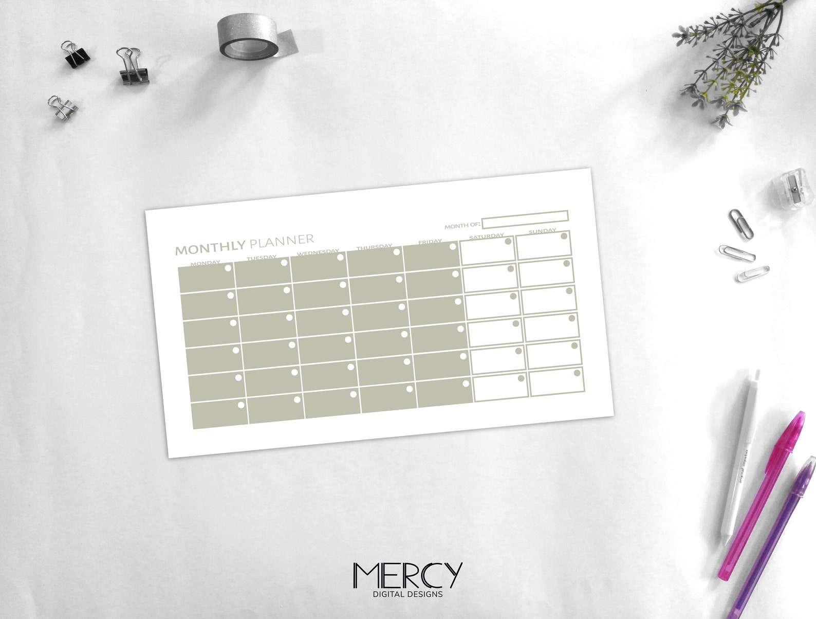 Personal Monthly Planner Printable Personal Size Undated | Etsy