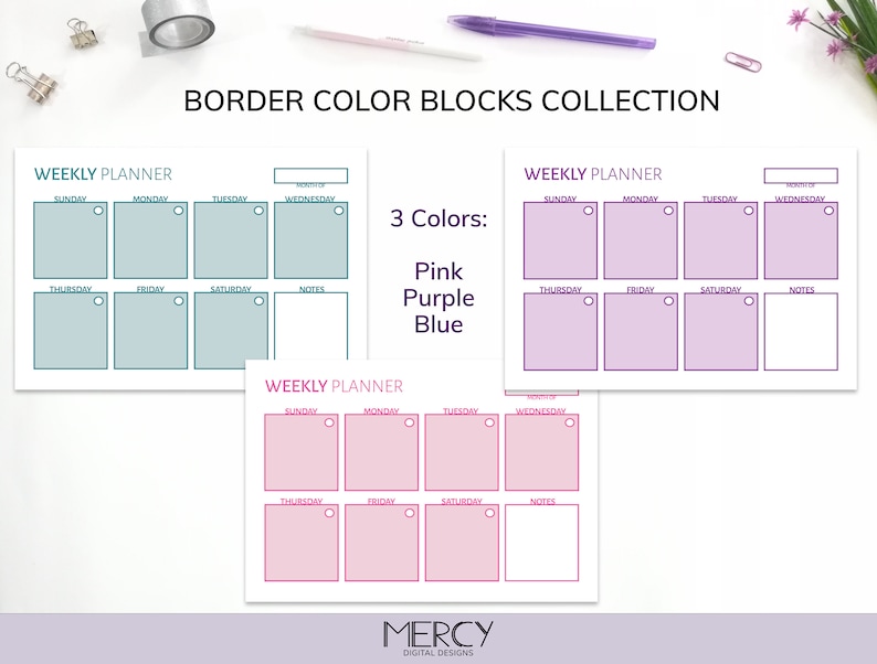 Printable Weekly Planner, Landscape Weekly Planner Printable, A4 and US ...