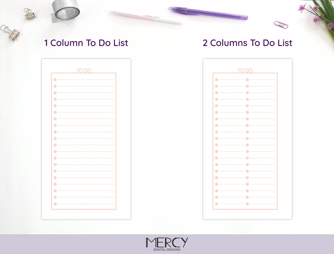 Personal Size to Do List Printable Personal Task List Set - Etsy