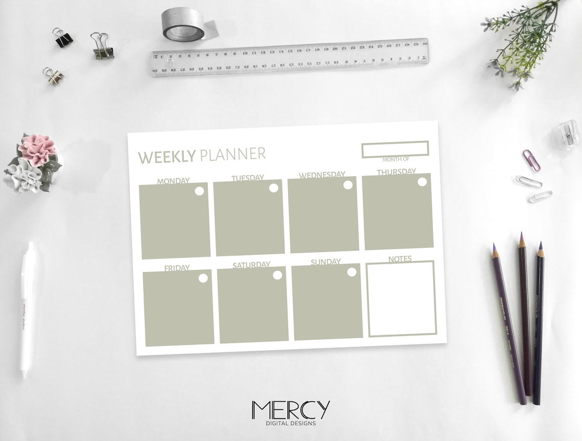 A4 Printable Weekly Planner - Etsy